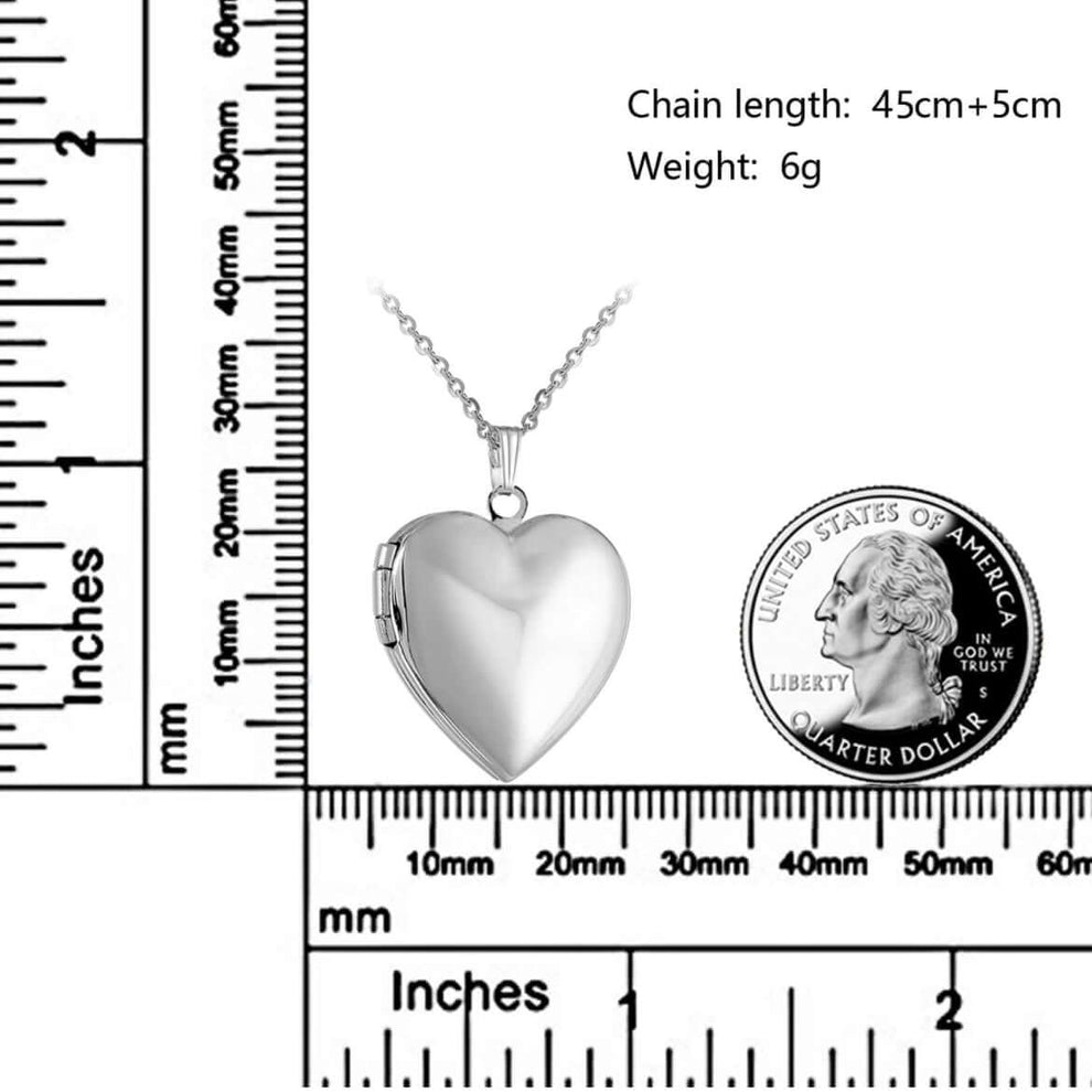 Heart Locket Necklace - polished heart shaped locket pendant – Mandala Jane